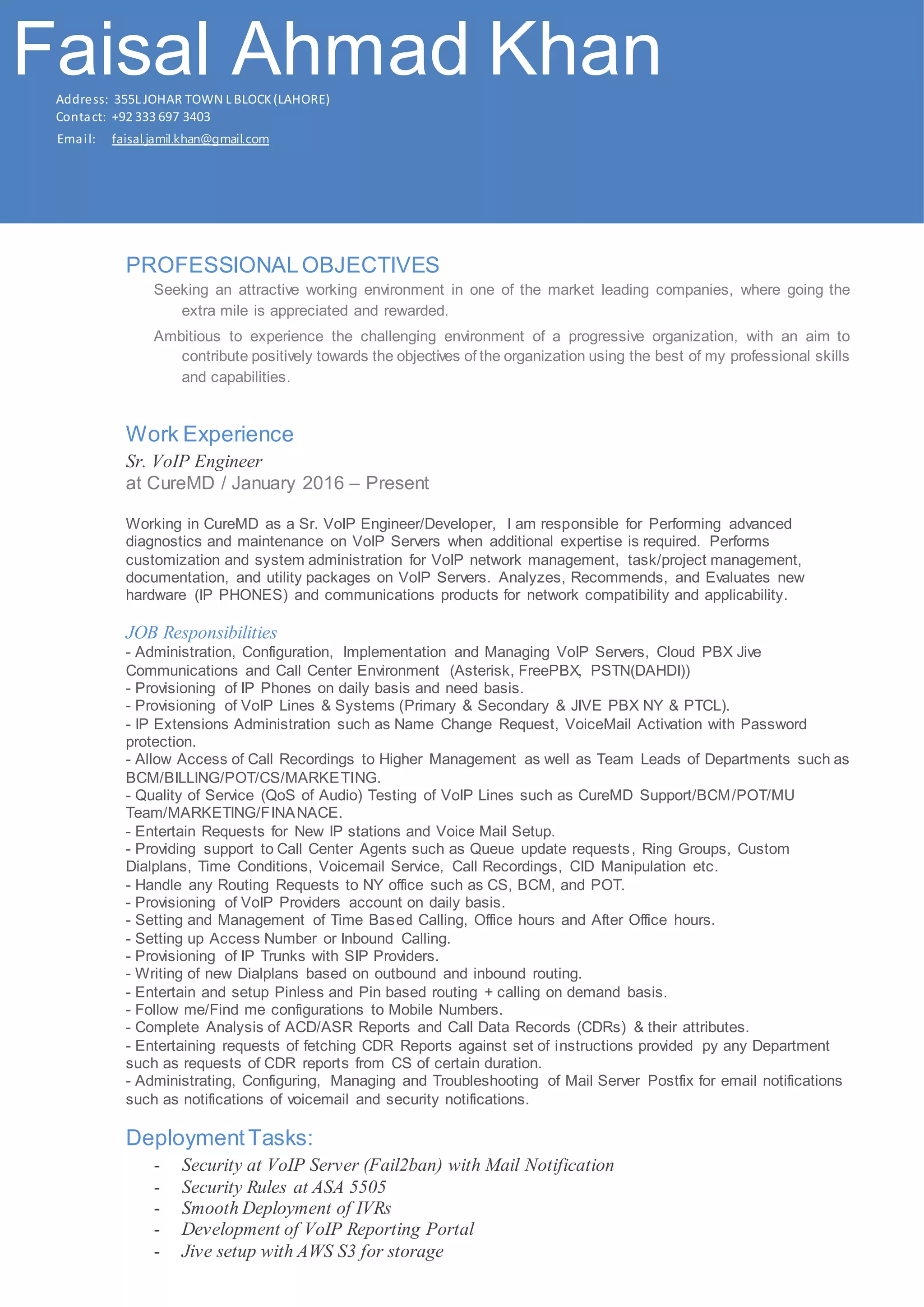 Sr. VoIP Engineer | DOCX