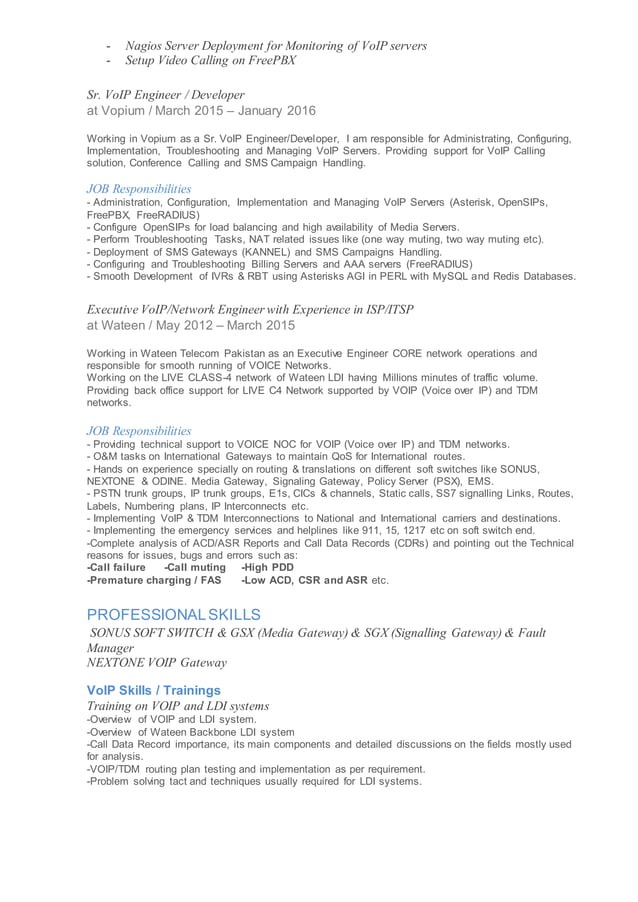 Sr. VoIP Engineer | DOCX