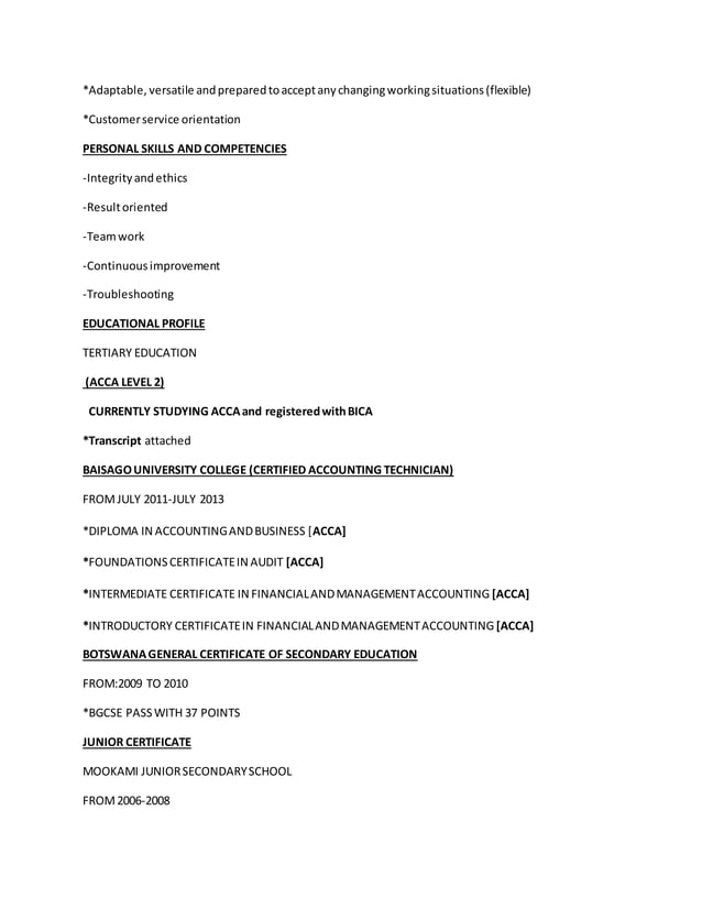 TSHEPISO CV (2) | PDF