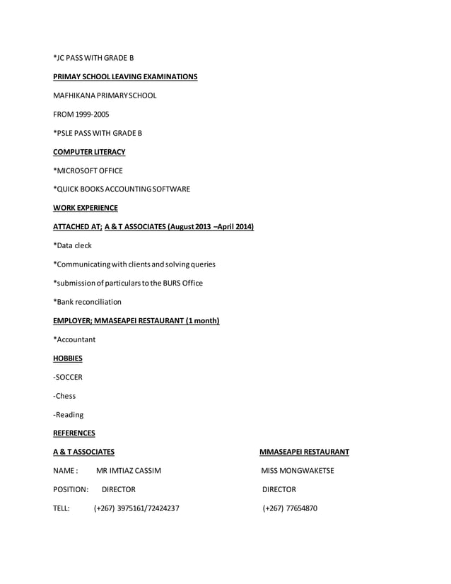 TSHEPISO CV (2) | PDF
