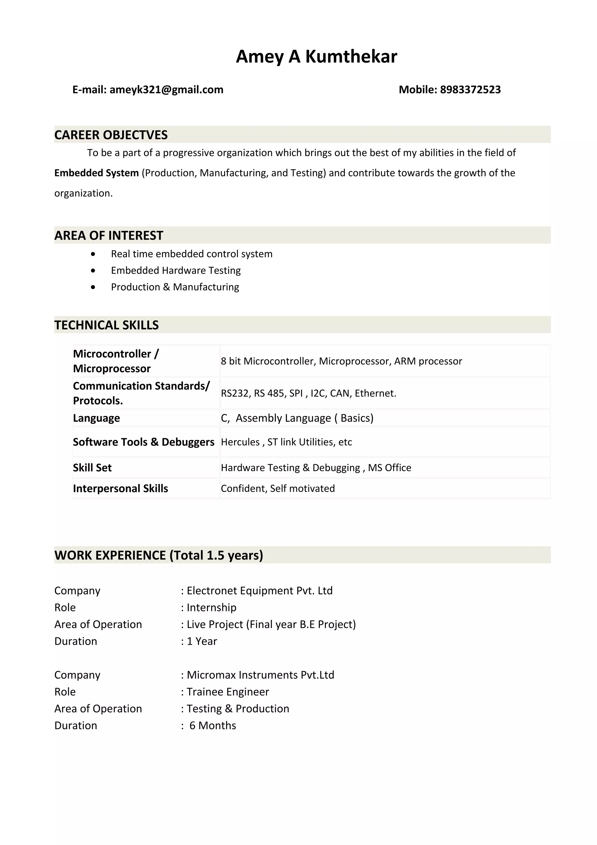 Amey Resume | PDF