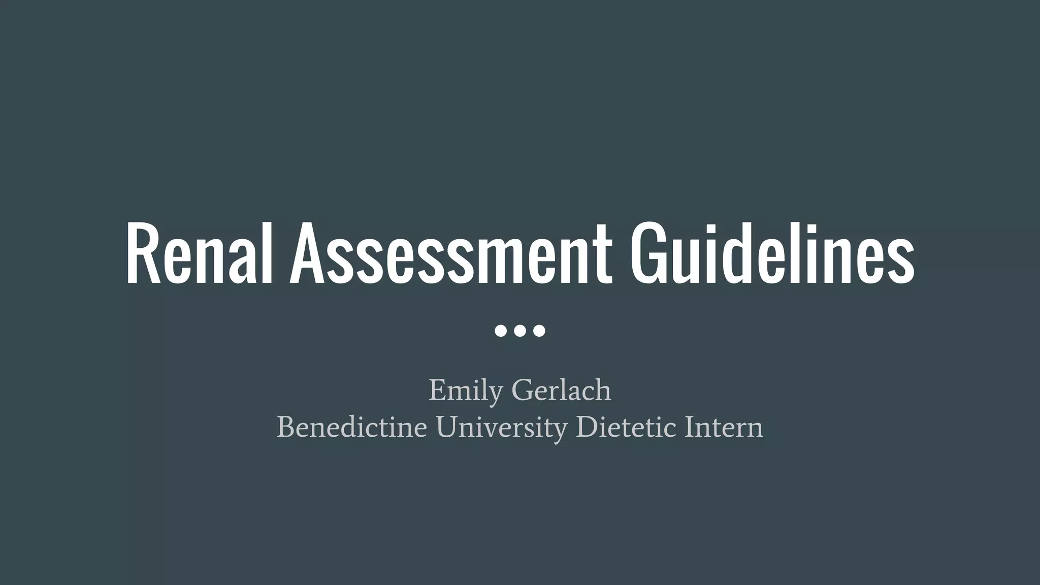 Renal Assessment Guidelines | PDF