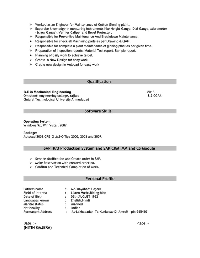 Nitin Gajera CV | PDF