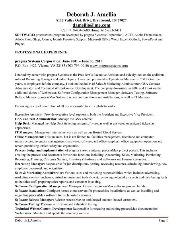 Deborah Amellio Resume | PDF
