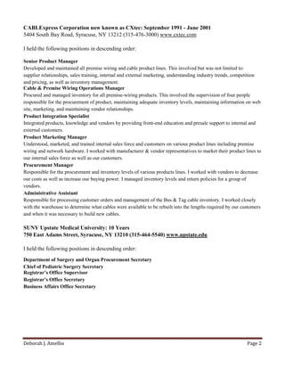 Deborah Amellio Resume | PDF
