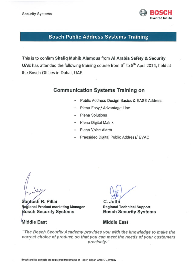 Bosch PA training | PDF