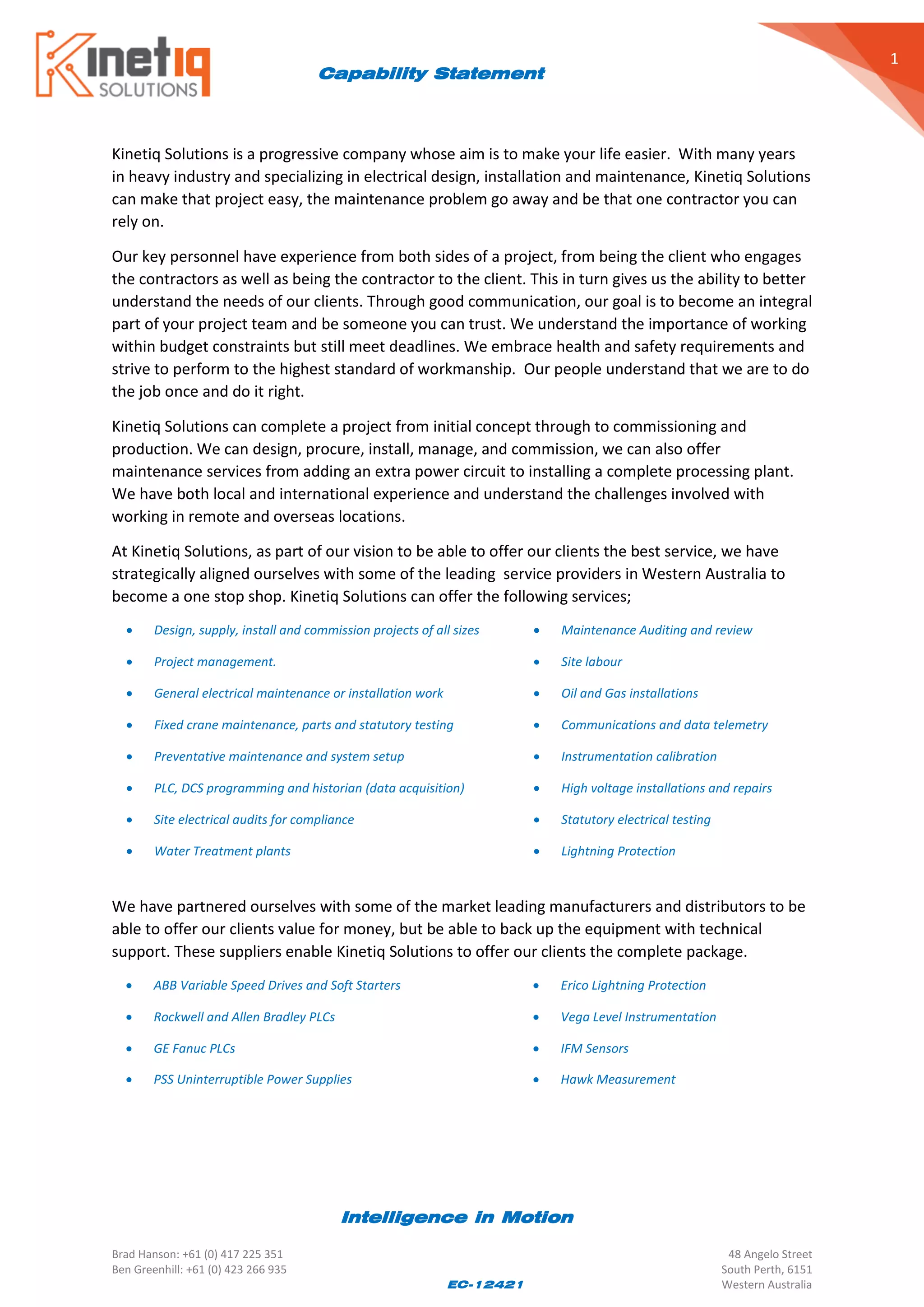 KinetIQ Solutions Capability Statement | PDF