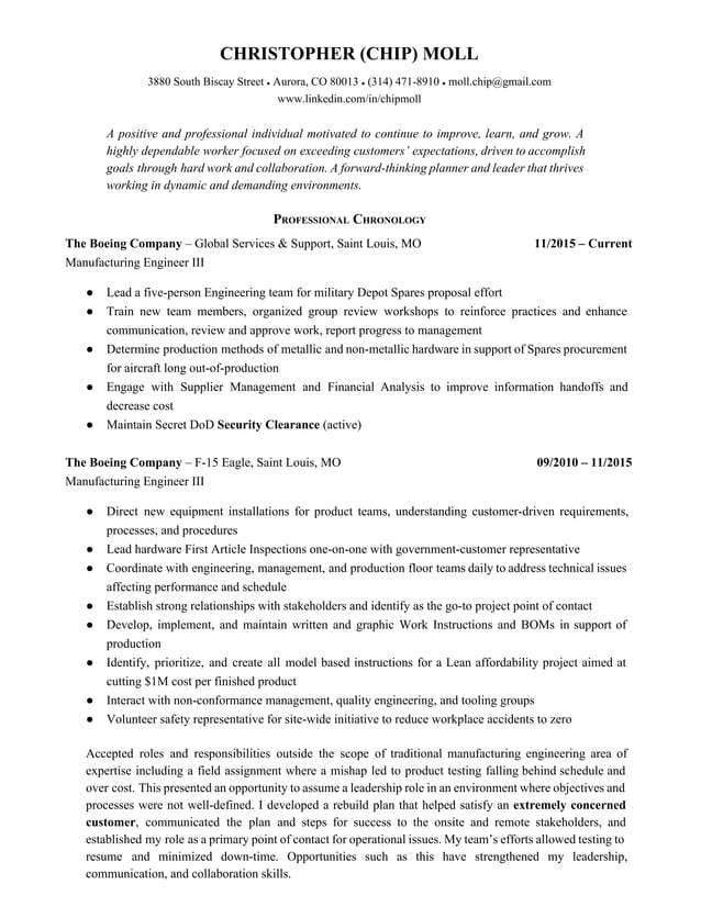 Christopher Moll Resume | PDF
