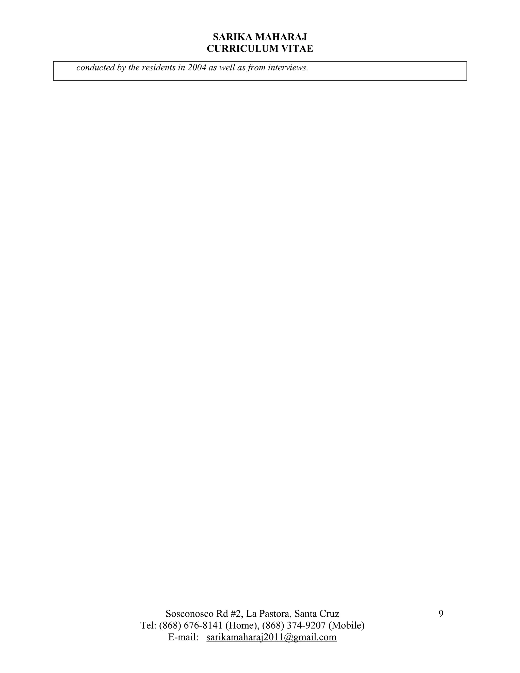 Sarika Maharaj CV_January 2016 | DOC