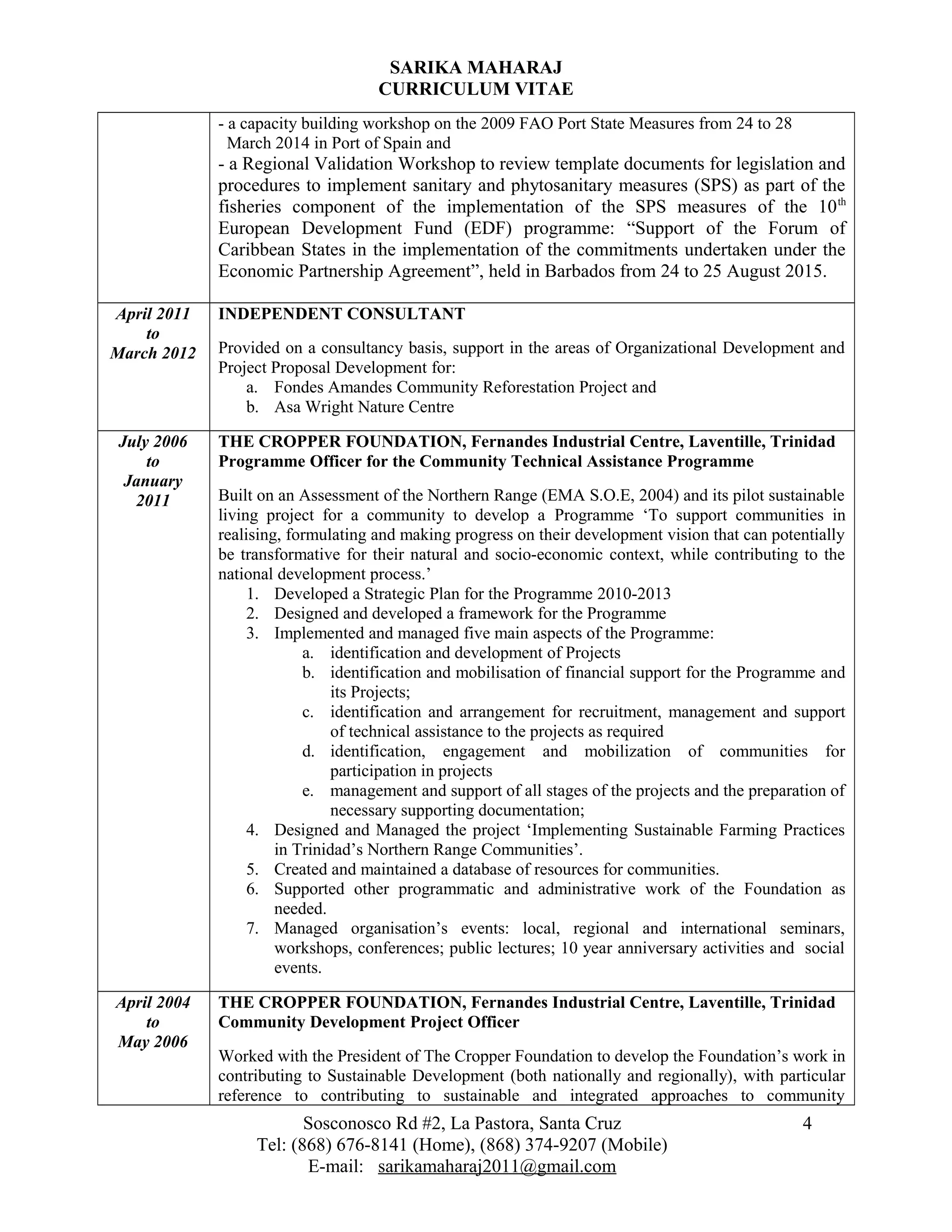 Sarika Maharaj CV_January 2016 | DOC