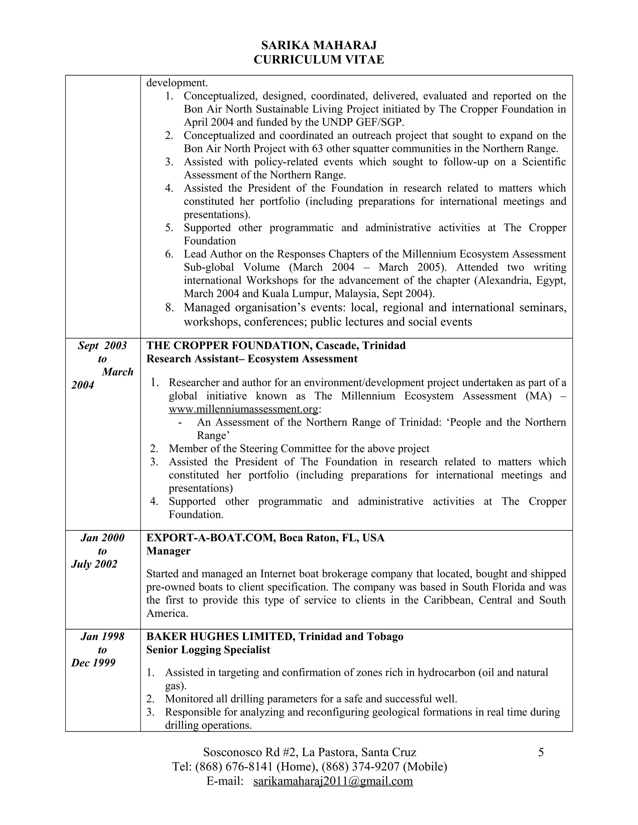 Sarika Maharaj CV_January 2016 | DOC