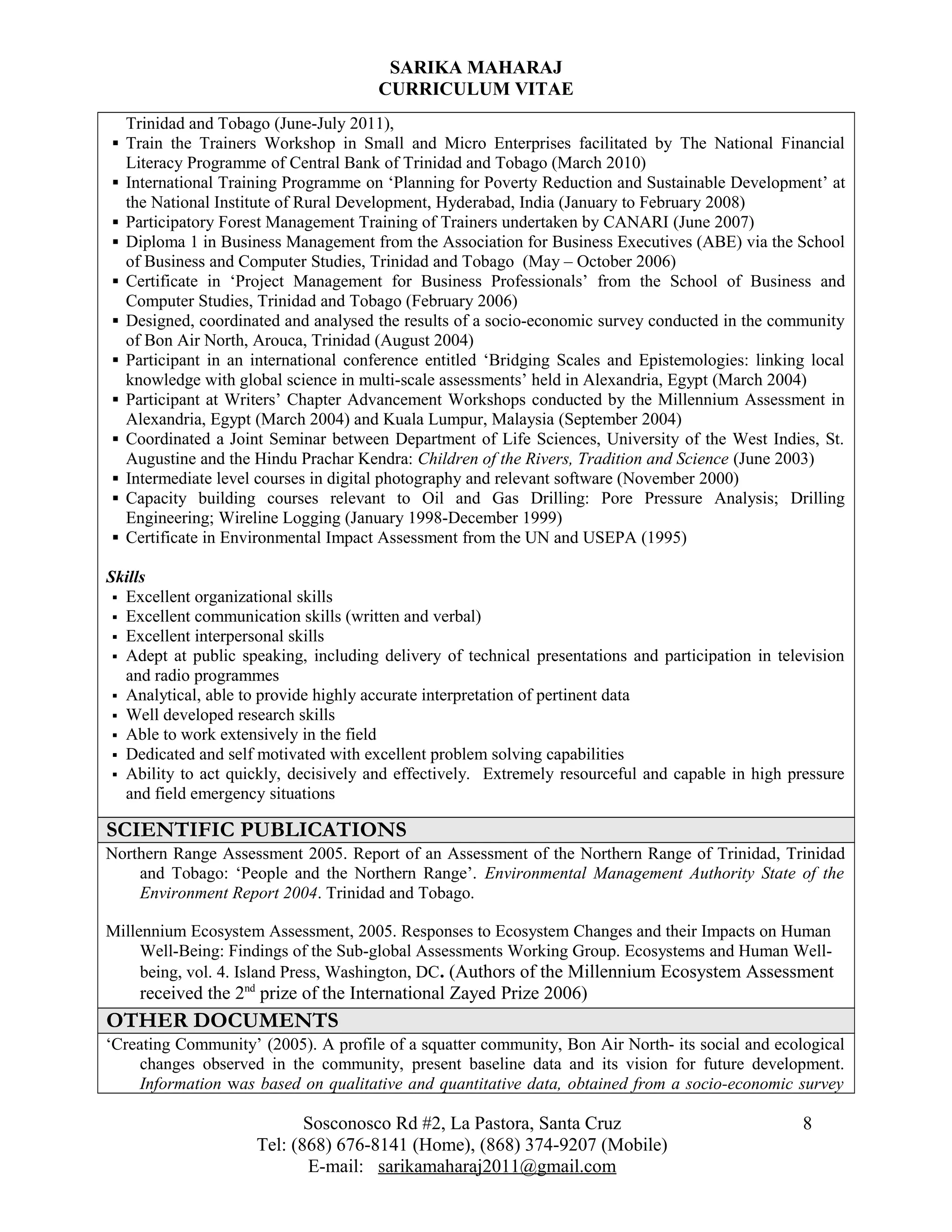 Sarika Maharaj CV_January 2016 | DOC