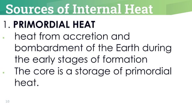 EARTH'S INTERNAL HEAT AND ITS TYPES: PRIMORDIAL AND RADIOGENIC HEAT ...
