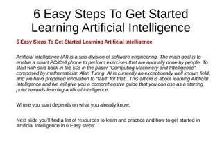 6 easy steps to get started learning artificial intelligence | ODP