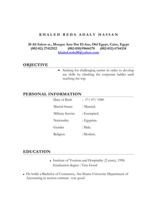 khaled CV.DOC | Business Administration | Business