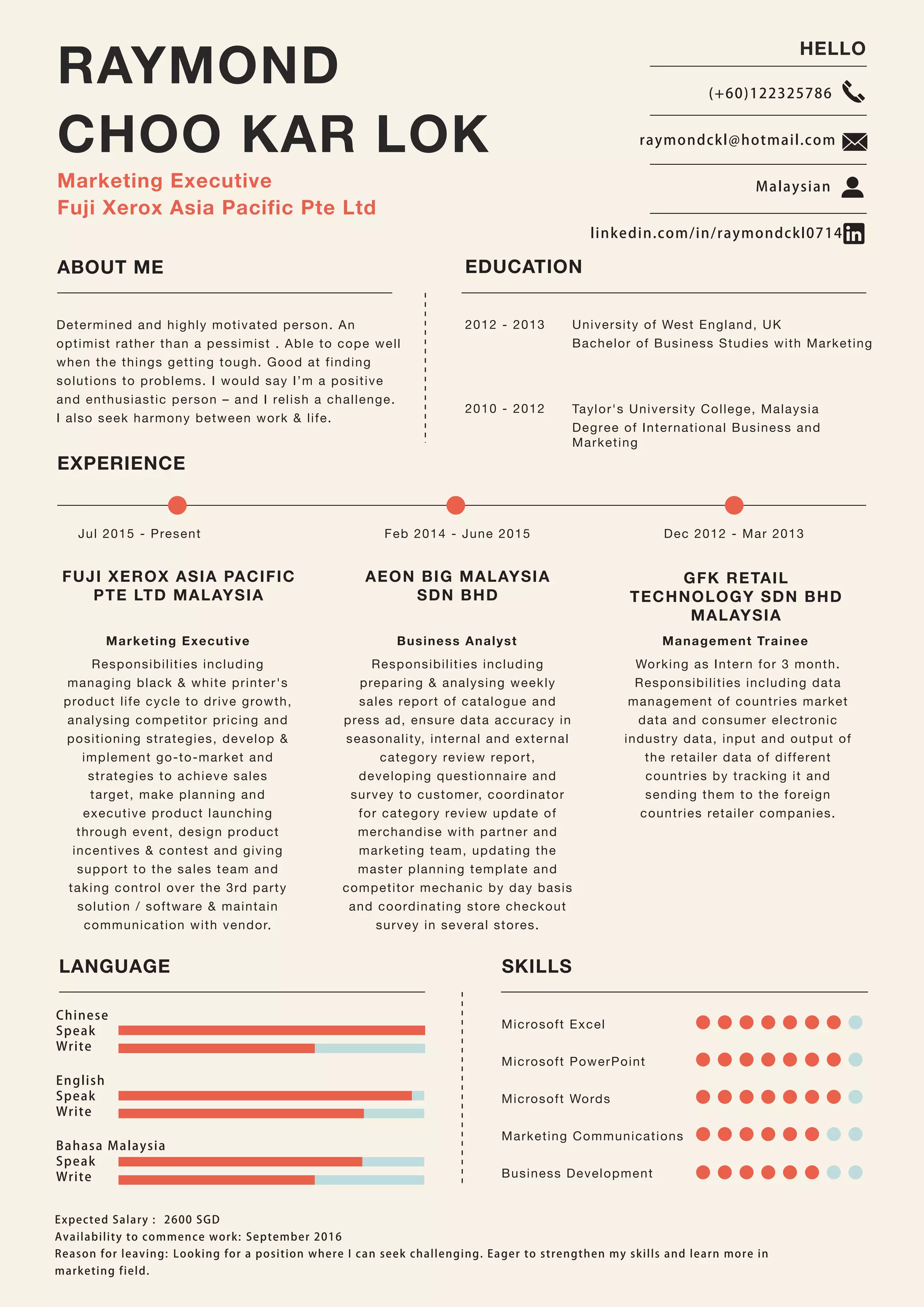 raymond resume - sg (1) | PDF