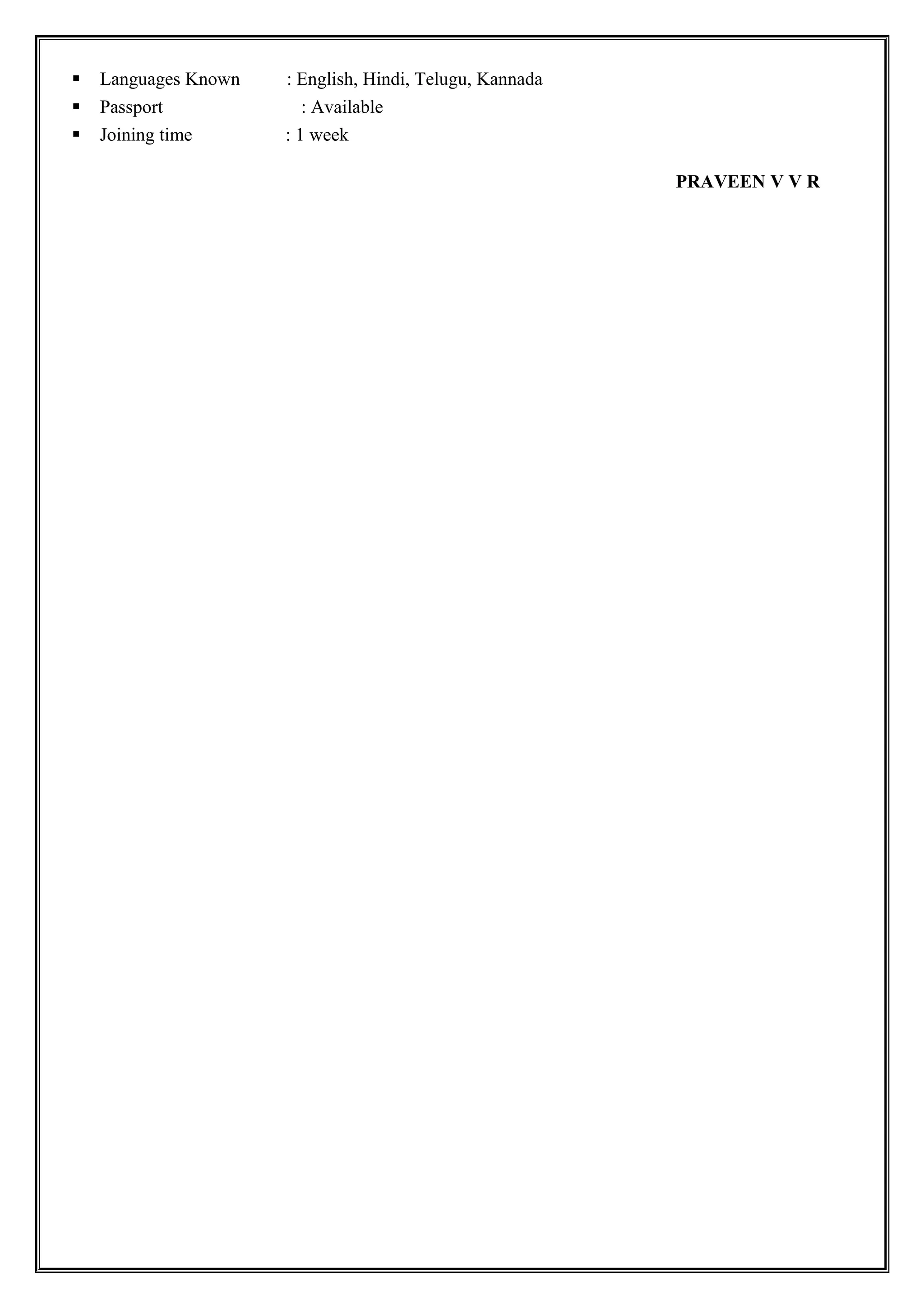 Resume_VVR Praveen | DOC | Automotive Industry | Industries