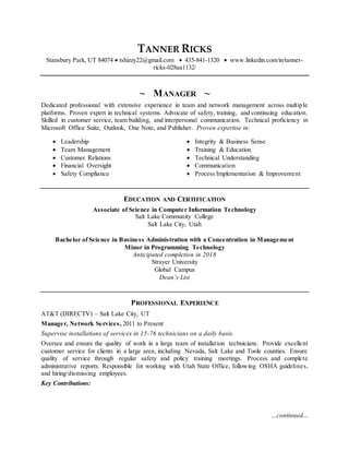 Tanner Ricks Resume | PDF