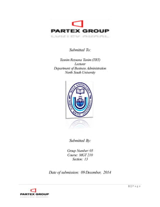MGT321-Report on Partex Group | DOCX