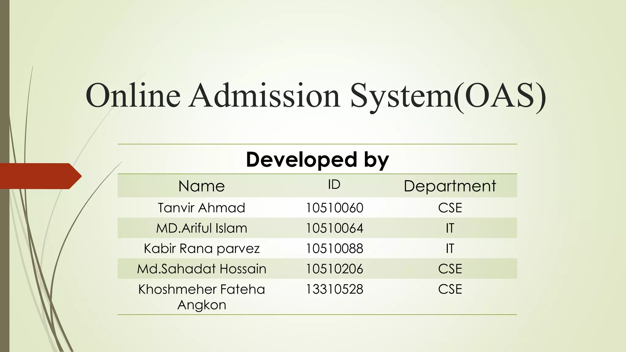 Presentation on Online Admission System (OAS) | PPTX