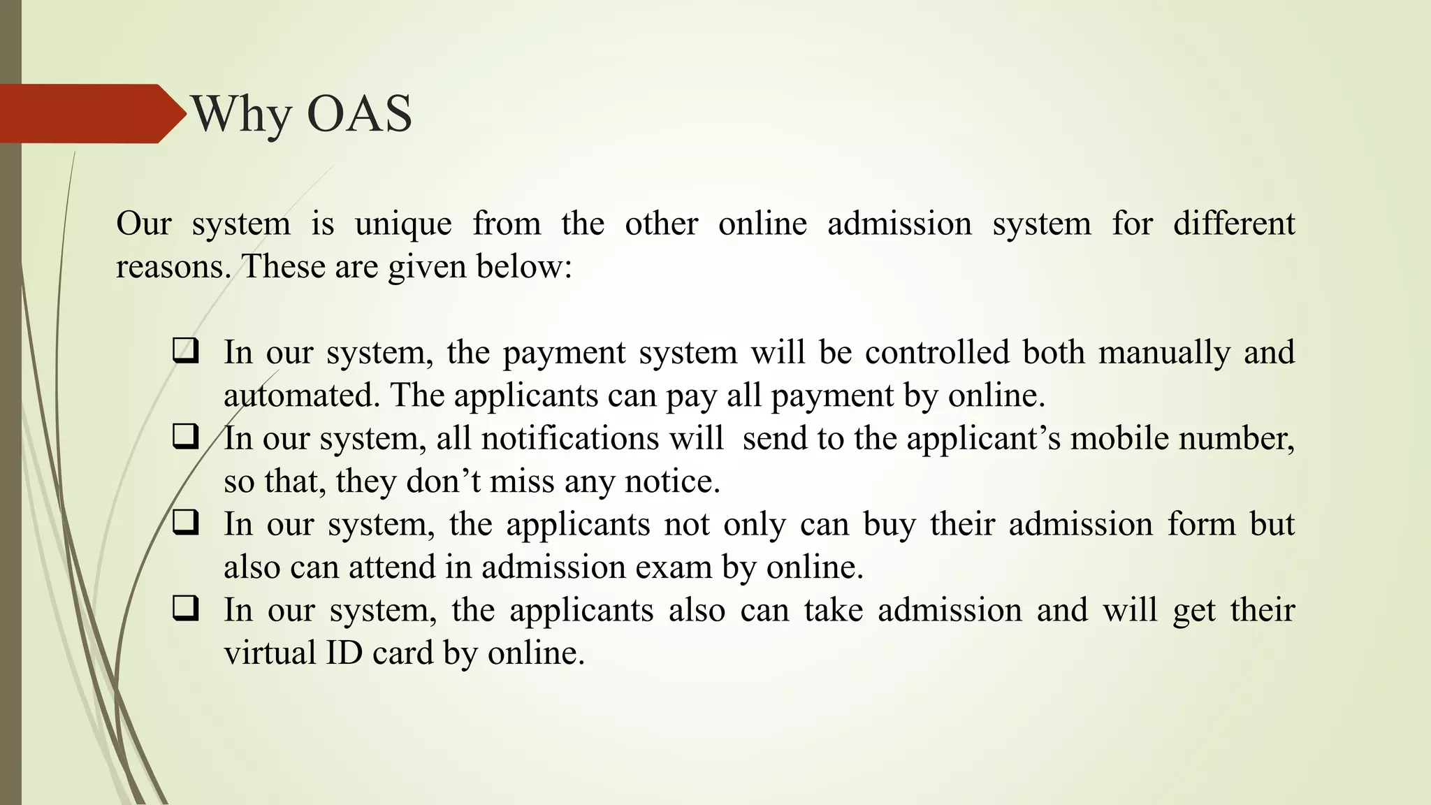 Presentation on Online Admission System (OAS) | PPTX