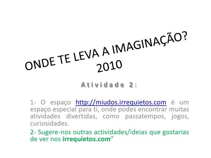 Onde Te Leva A Imaginação Atividade 2 6º Ano