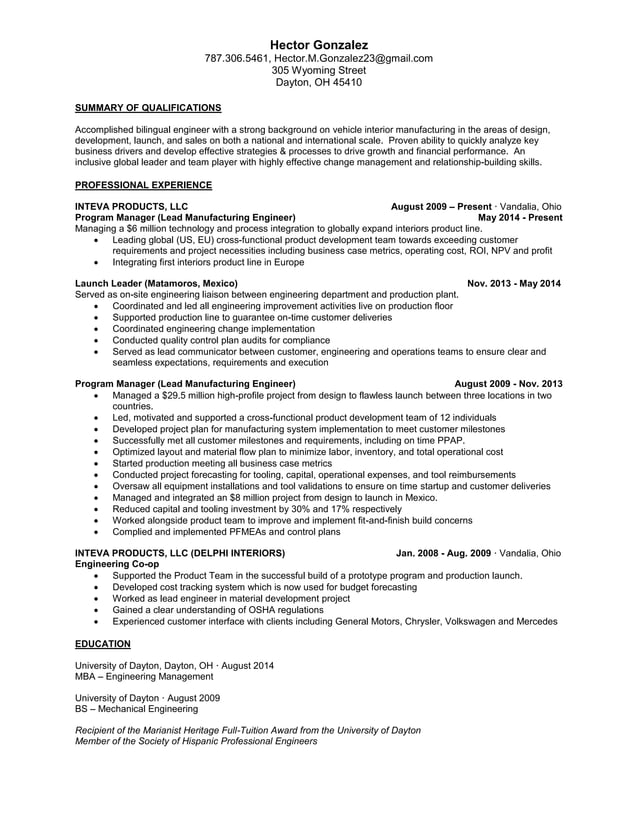 Hector Gonzalez3_Resume2014 | PDF