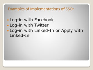 SINGLE SIGN-ON | PPTX