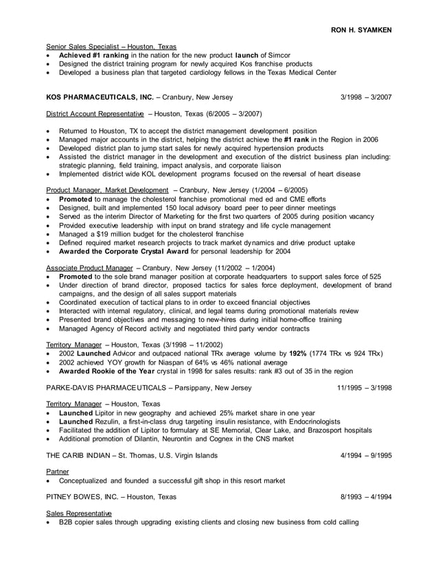 Ron Syamken Resume CV 2016 | DOCX