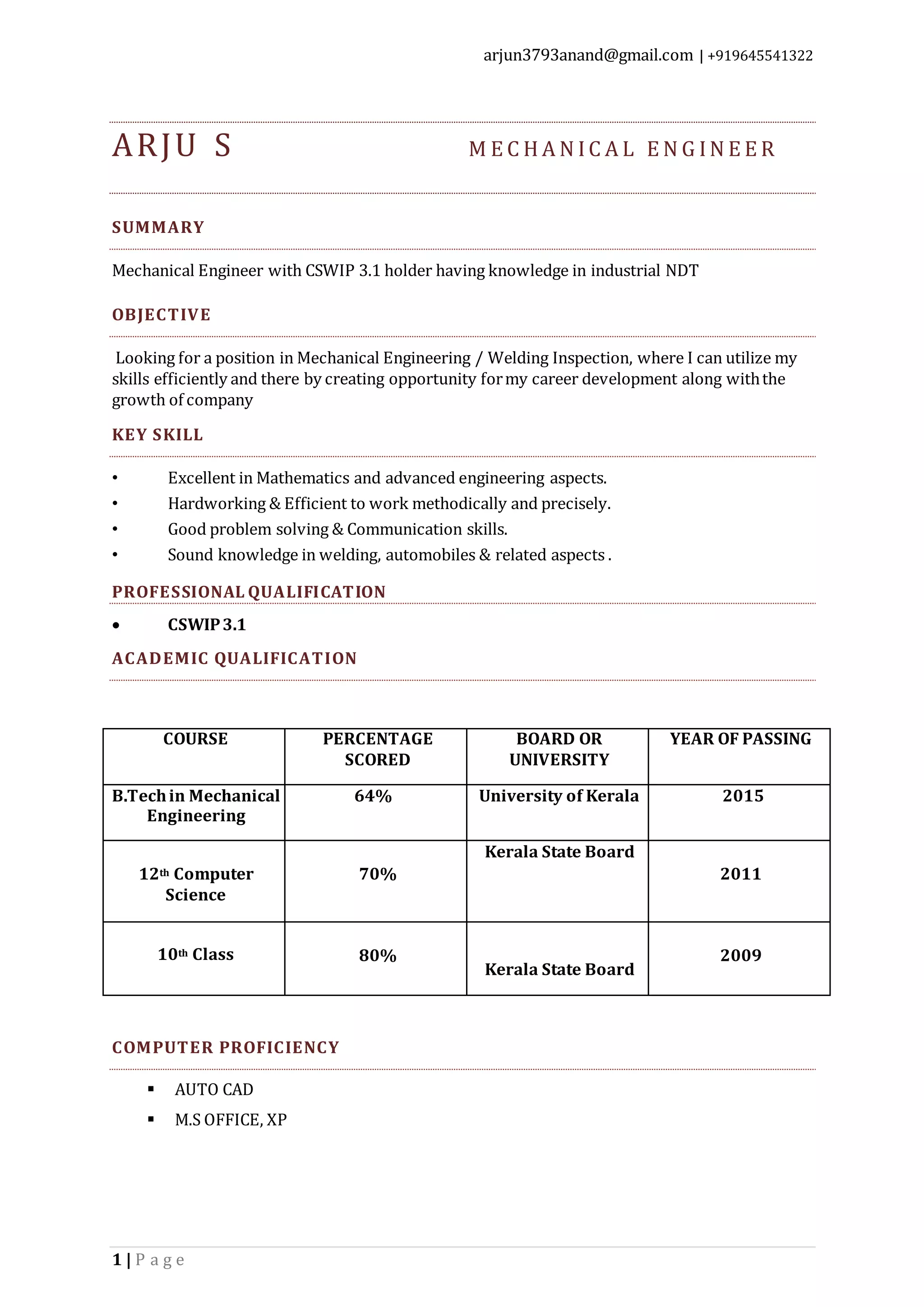 new cv arju (1) | DOCX | Careers