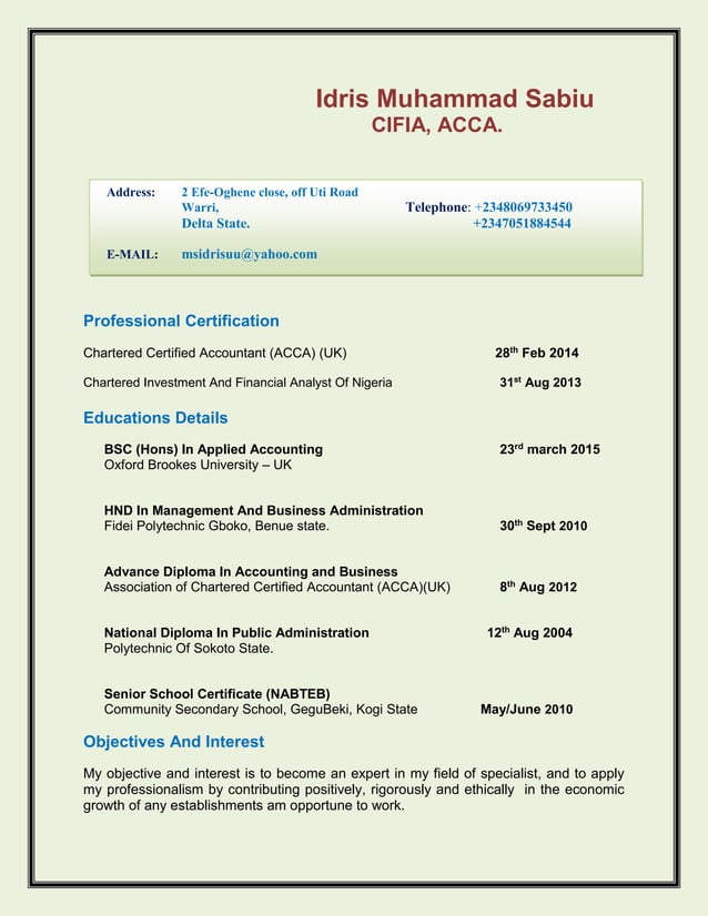 Idris Muhammad CV@2 | PDF