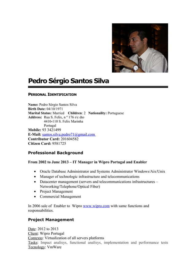 Curriculum Vitae_ENG Pedro Silva | PDF