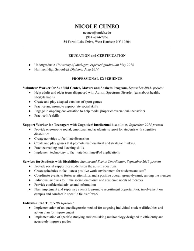 Nicole Cuneo CV Final | PDF