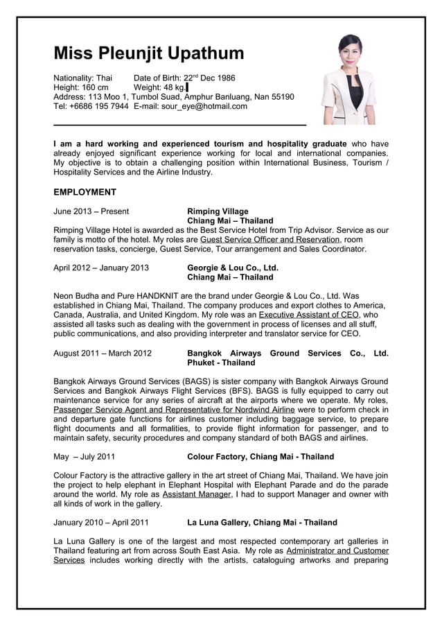 Resume_Miss Pleunjit Upathum | PDF