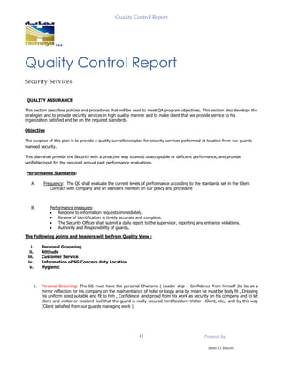 Quality Control Report | DOCX
