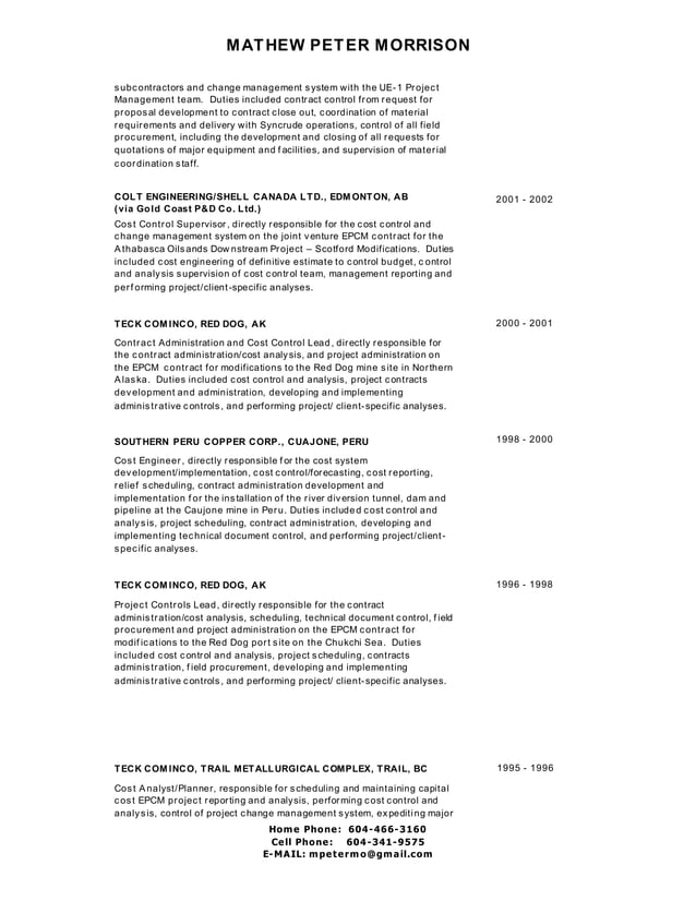 Peter Morrison Resume Sept 2015 | PDF