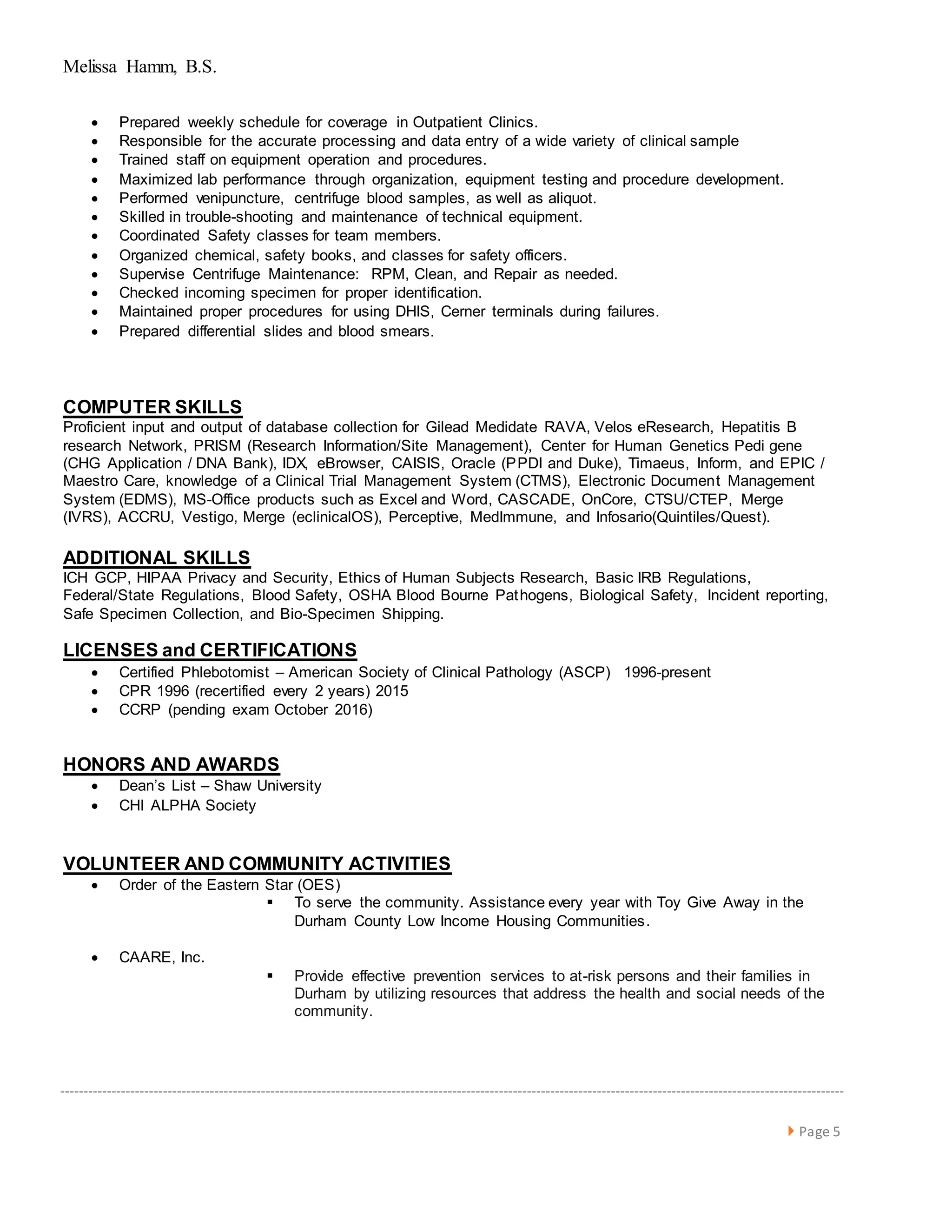 Melissa Hamm Resume 2016 Research Only | DOCX