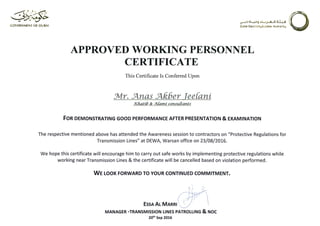 DEWA Certificate | PPT