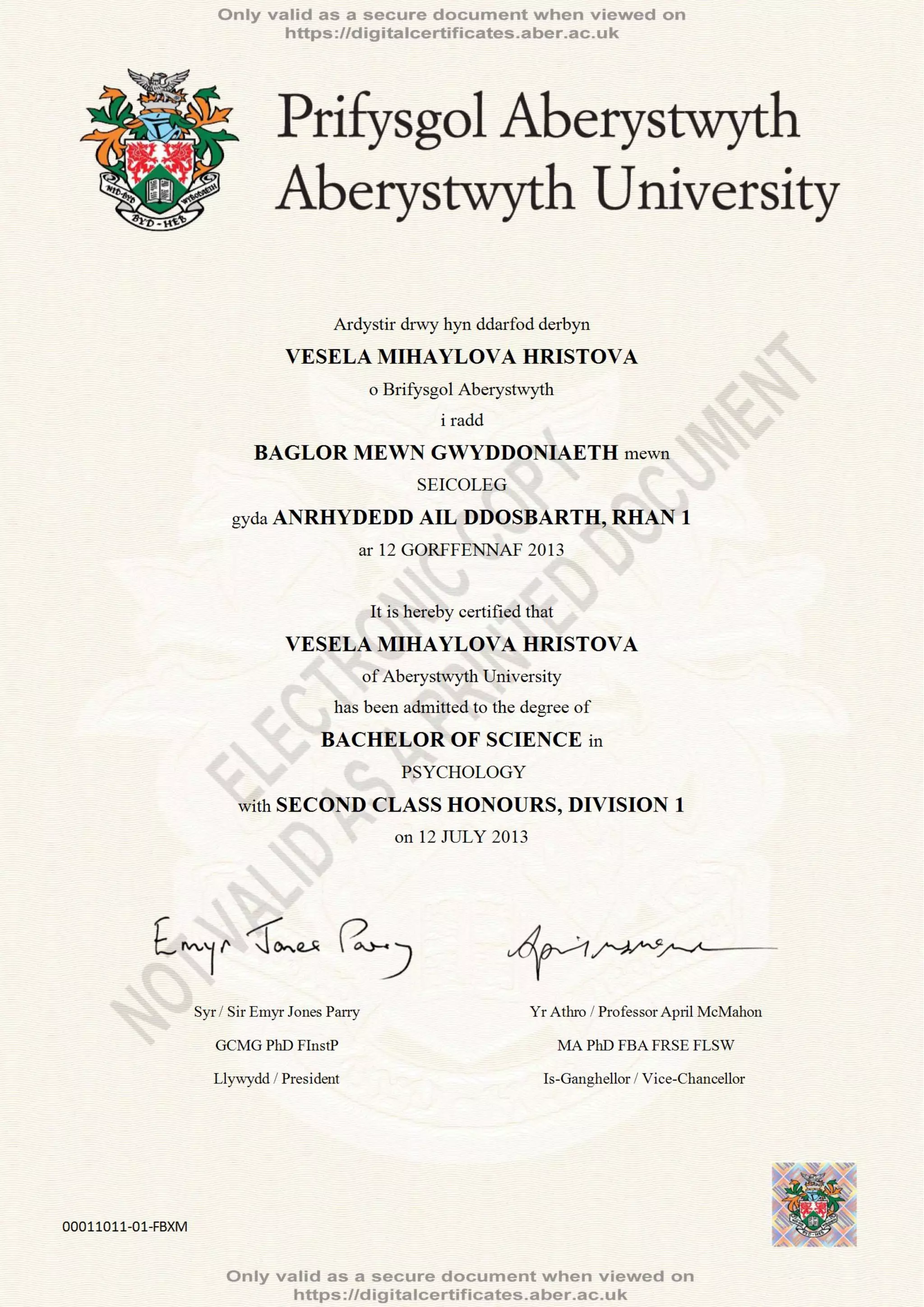 BSc Certificate | PDF