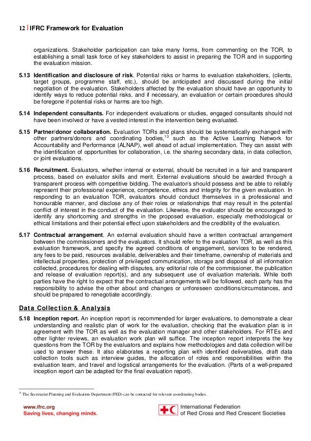 Ifrc Framework For Evaluation