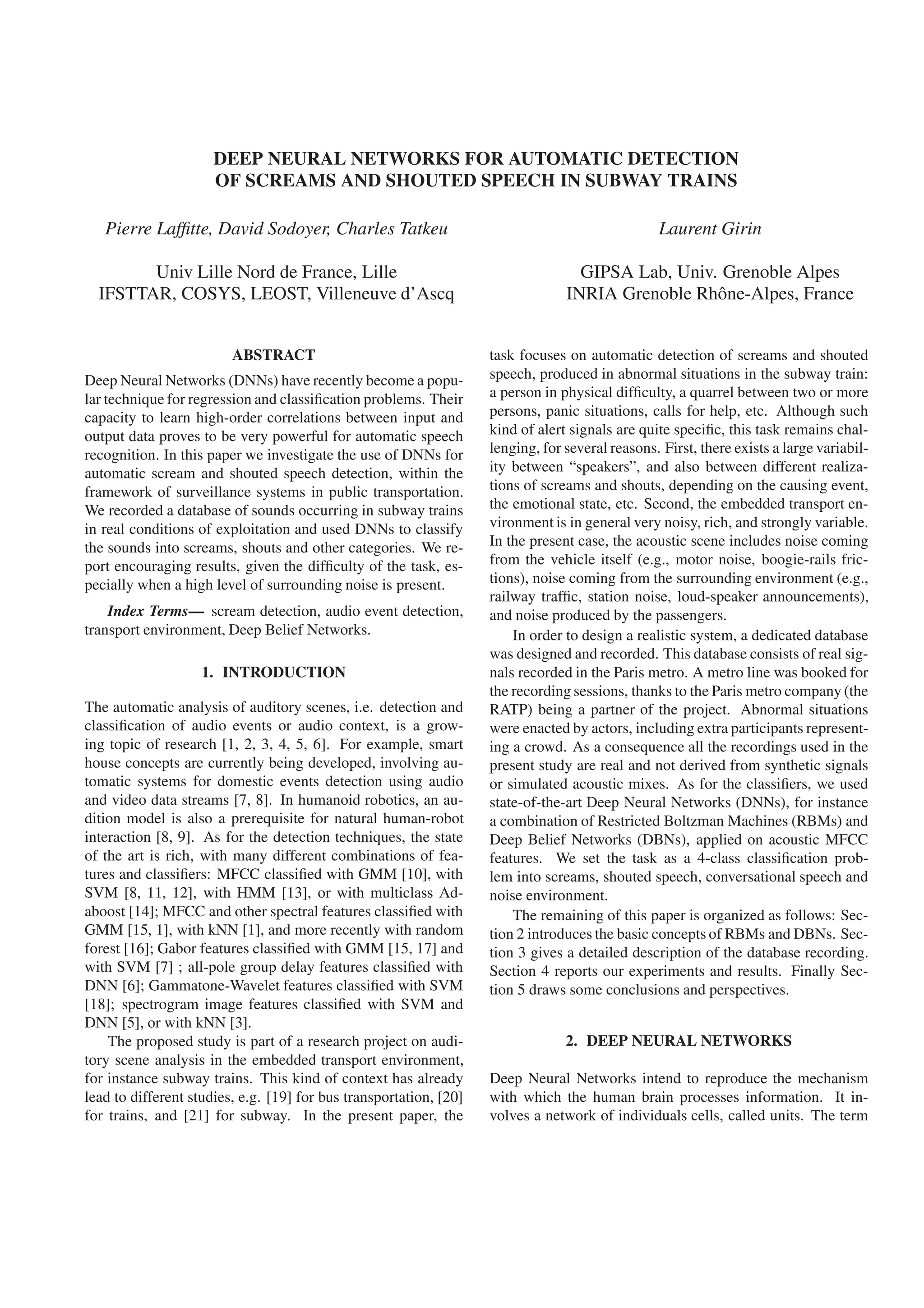 Deep Neural Networks for Automatic detection of Sreams and Shouted ...