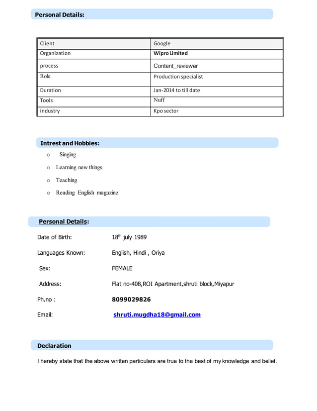 SHRUTI NEW UPDATED RESUME | PDF