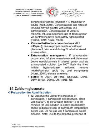 IV drug preparation Open heart | PDF