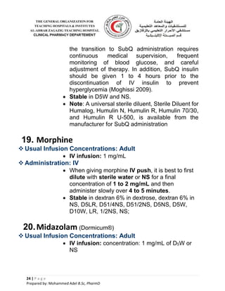 IV drug preparation Open heart | PDF