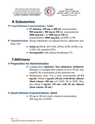 IV drug preparation Open heart | PDF