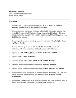 Swaminathan_JAVA_JEE_13_Years_IT_Experience | DOCX | Programming ...