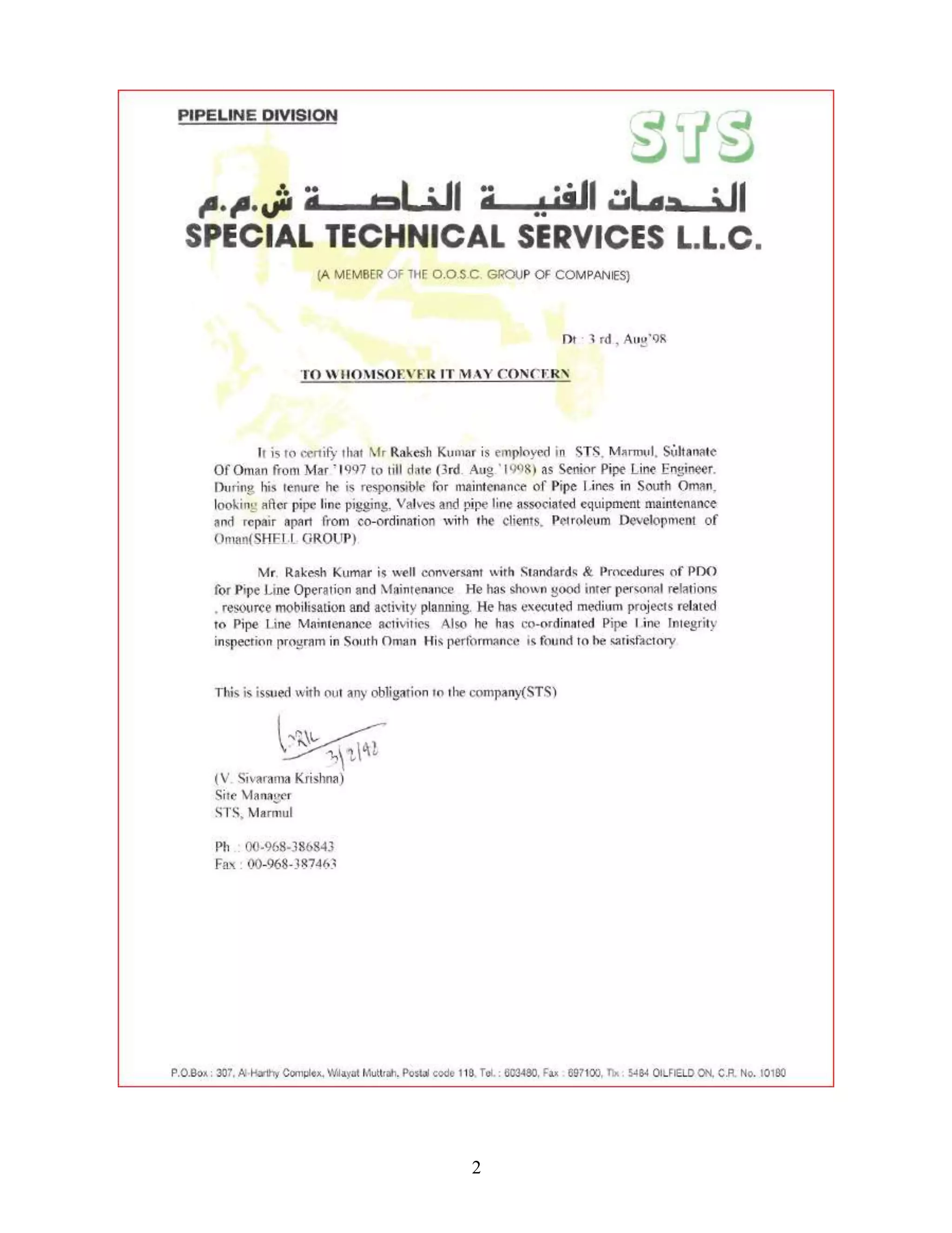 reference letters | DOCX