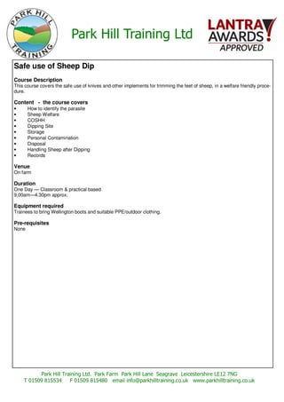 Safe use of sheep dip | PDF