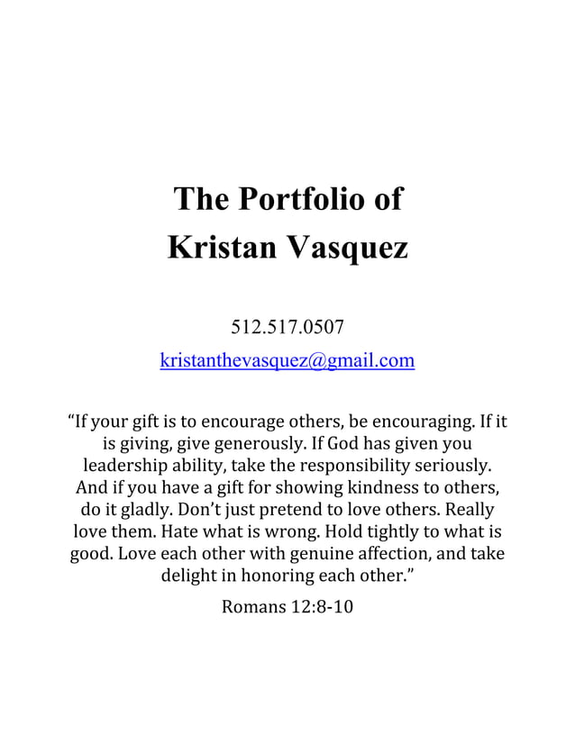 Kristans Portfolio | PDF
