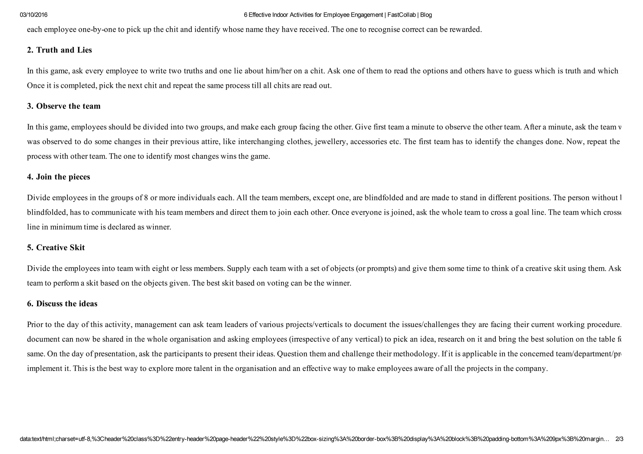 6 effective indoor activities for employee engagement - fast collab ...